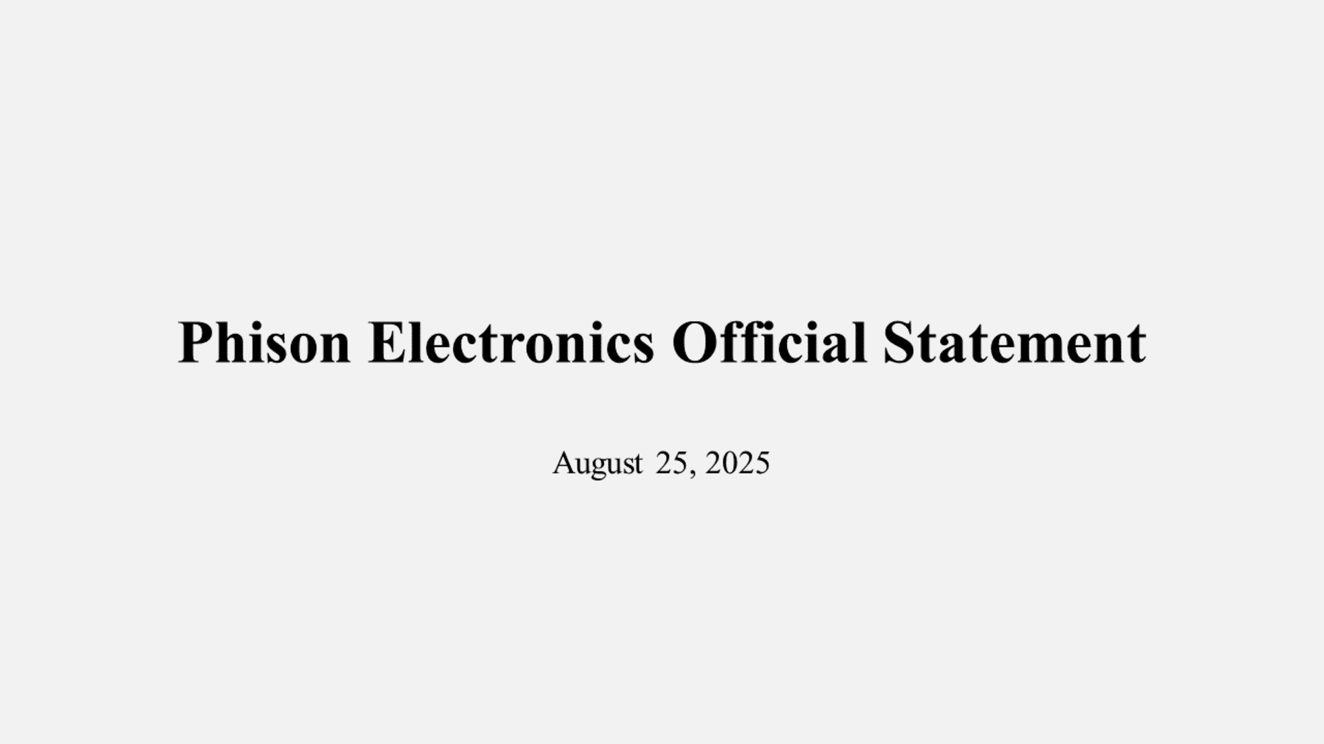 PHISON Electronics Corp. - Phison Electronics Official Statement on Windows 11 Security Update ...